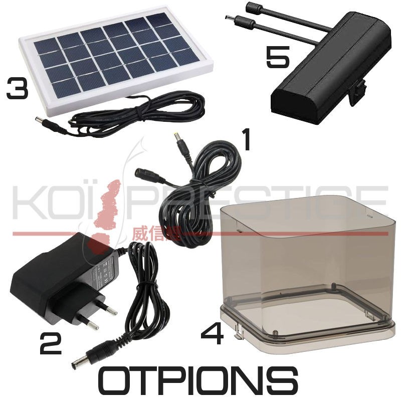 Distributeur de automatique solaire pour poisson de bassin.